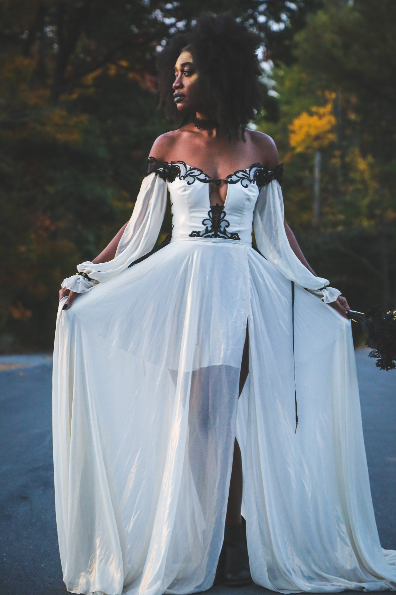 Iridescent Ivory Couture Gown | Jack Attackk Clothing